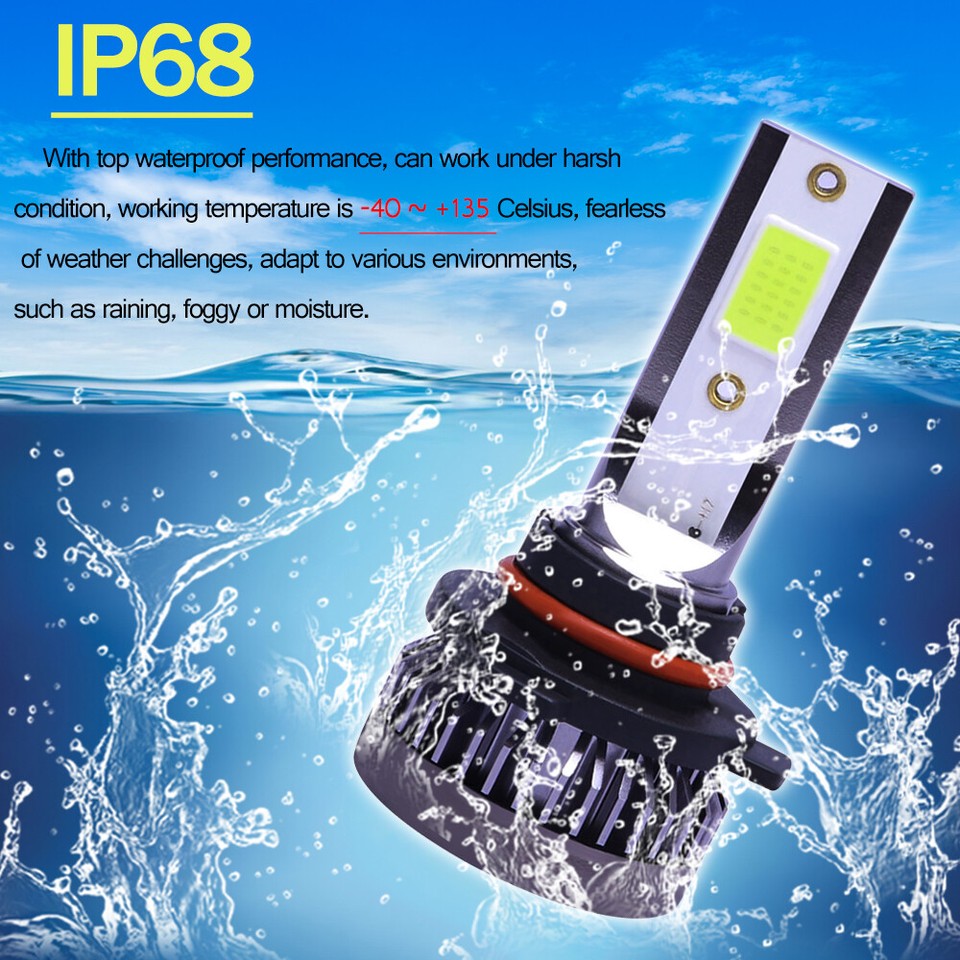 9005 LED Headlight Super Bright Bulbs Kit 8000K Blue 26000LM High/Low ...