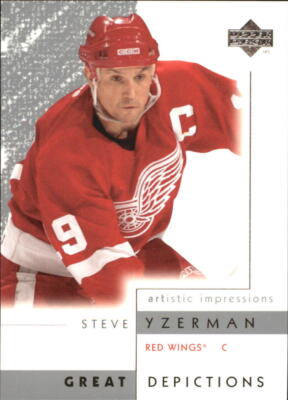 2002-03 UD Artistic Impressions Great Depictions #GD8 Steve Yzerman Red ...