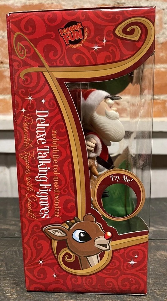 HTF! Forever Fun Rudolph the Red Nosed Reindeer Santa Deluxe Talking ...