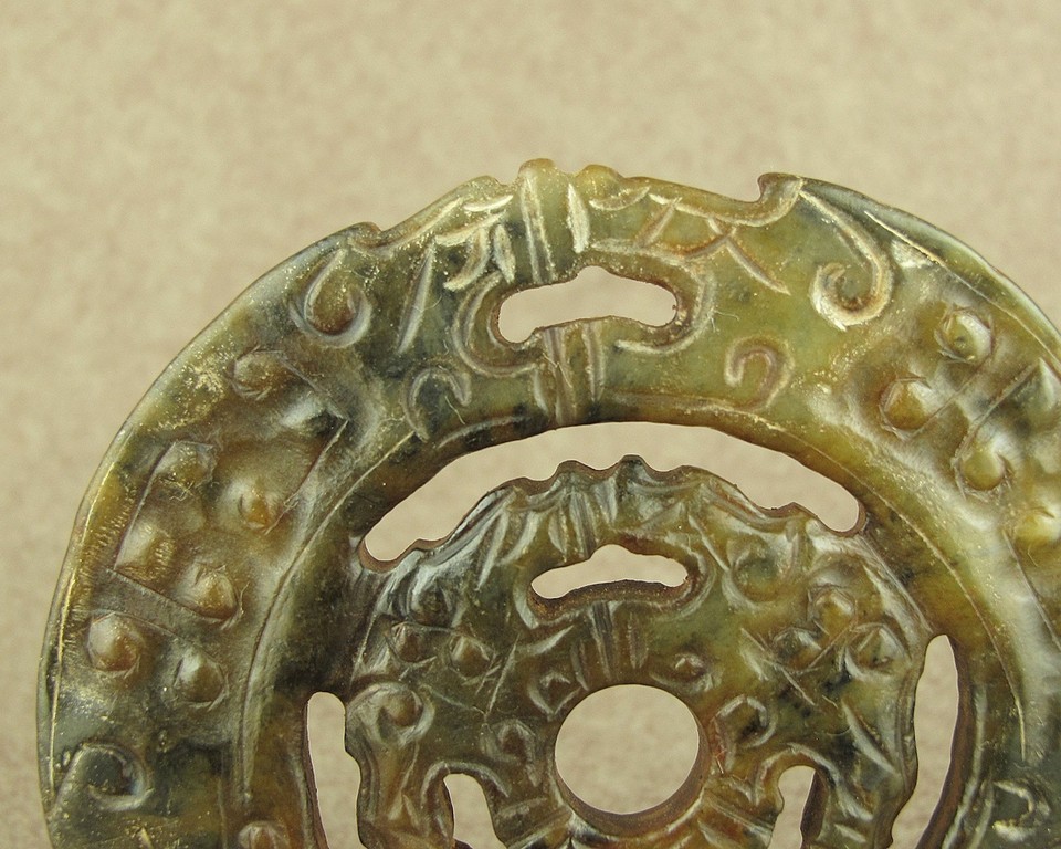 Warring States Chinese Antique Jade Carved Hooked Cloud Patterns 12 ...