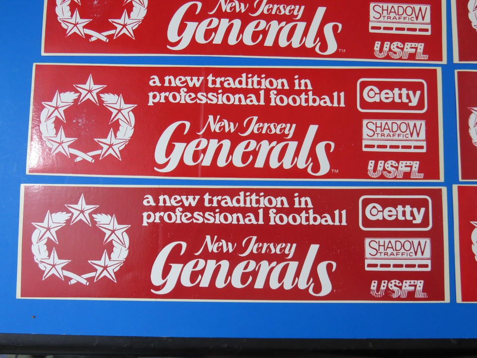 NEW JERSEY GENERALS BUMBER STICKERS / USFL DECAL 1980'S ~ LOT OF 12 ...
