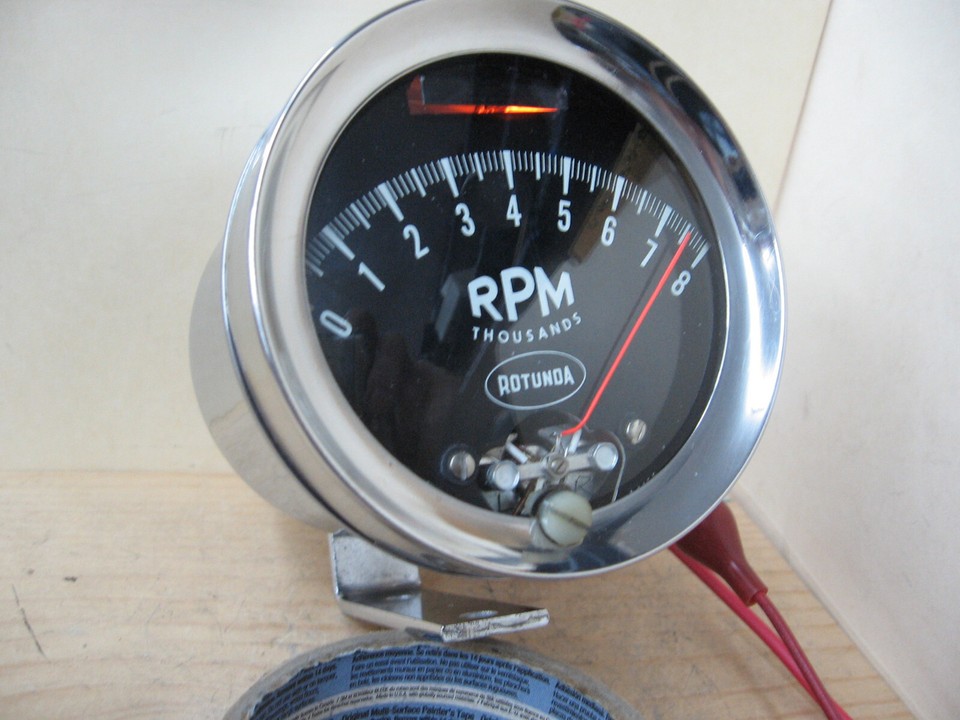 Rotunda Faria 8,000 RPM Vintage Tach Ford Mustang HIPO 289 427 Fairlane ...