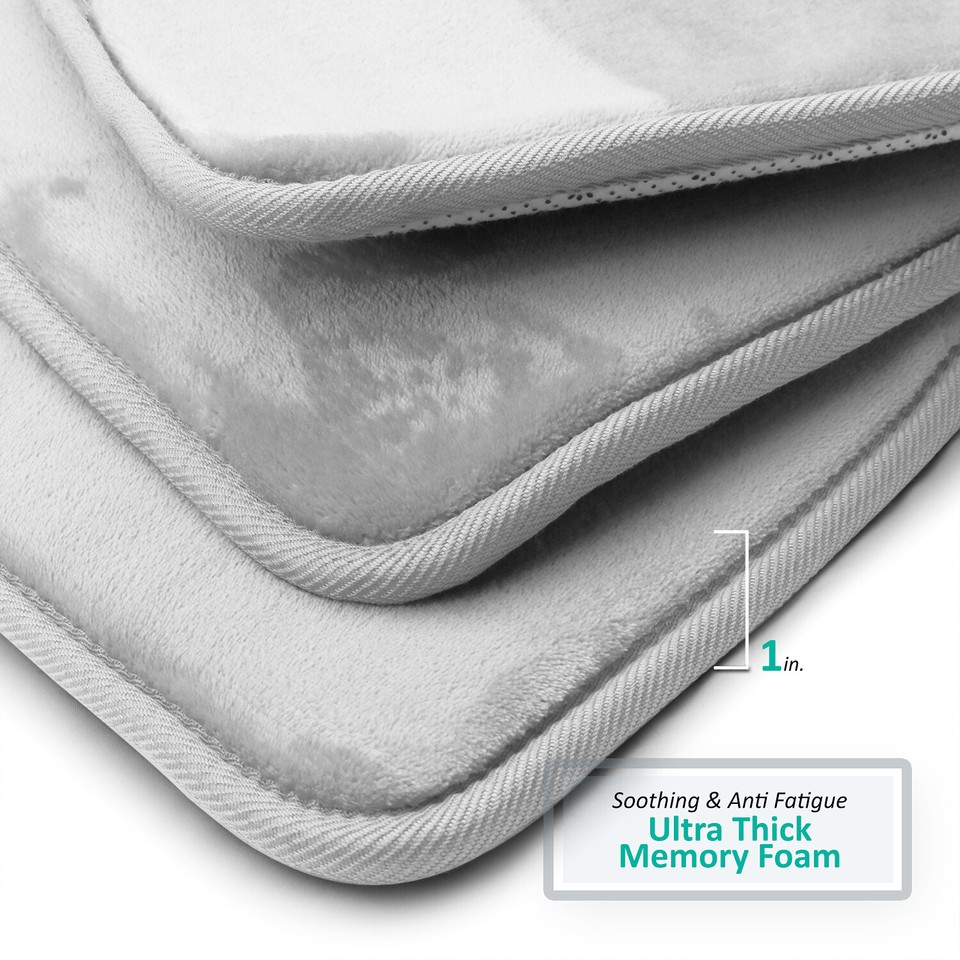 3PC Bathroom Rug Memory Foam Bath Mat Set - Small Large and Contour ...