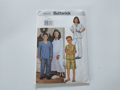 Butterick Pattern 3644 Boys'/Girls' Nightgown, Top, Shorts & Pants Size ...