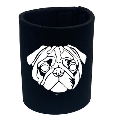 Pug Head Dog - Funny Can Bottle Stubbie Novelty Gift Stubby Holder ...
