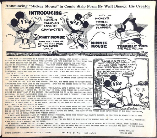 Announcing Mickey Mouse in Comic Strip Form By Walt Disney, His Creator ...
