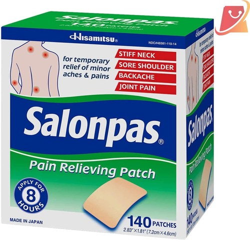 Water-Resistant Pain Relief Patches - 140 Count Pack of 2 for Active ...