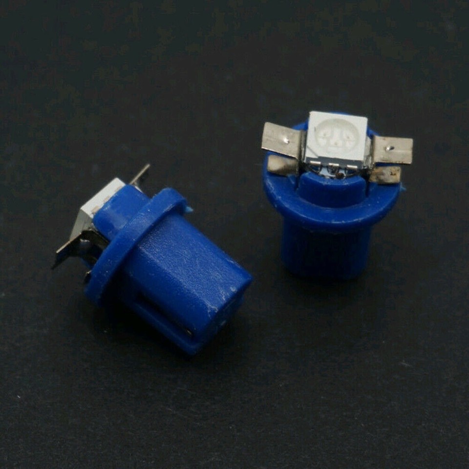 20PCS T5 B8.5D 5050 SMD Blue Car LED Dashboard Instrument Light Bulb ...