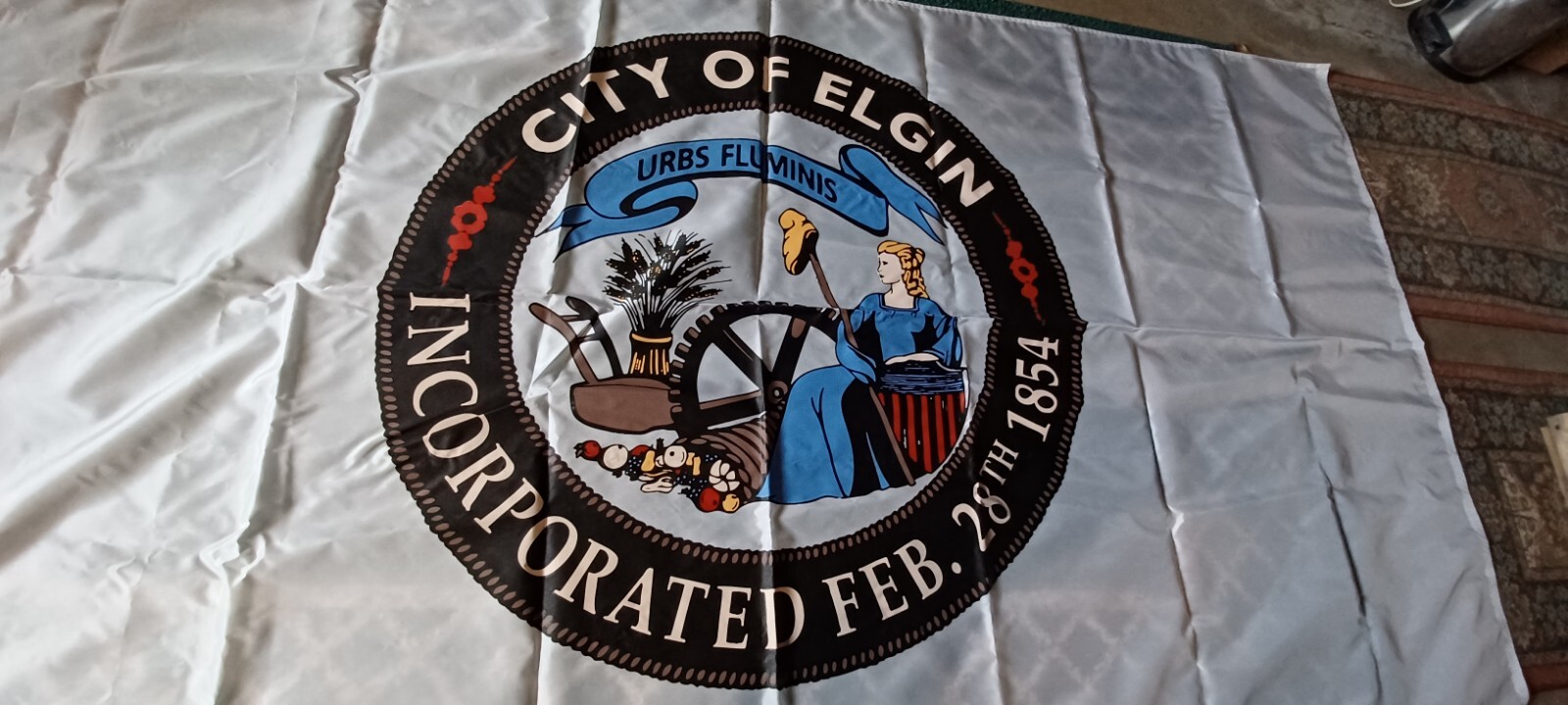 City Of Elgin Illinois Flag, 9 1/2 Ft × 56 Inches banner. | eBay