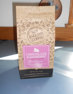 NEW ENGLAND CHOCOLATE RASPBERRY GROUND COFFEE 1LB. BAG MEDIUM ROAST ...