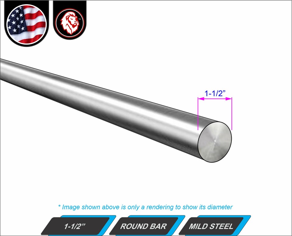 1-1/2" Metal Round Bar - Mild Steel - Metal Round Stock - 60" Inch long ...