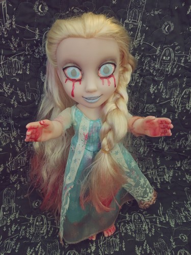 Ooak Custom Disney My First Princess Doll Ghoulish Elsa. Goth Horror ...