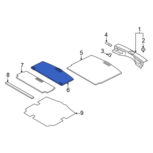 Genuine Nissan Board Assembly - Luggage Floor - Rear 849B8-6RR2A for ...