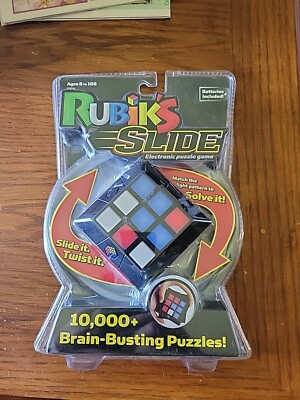 Rubiks Slide Electronic Game 10,000+ Brain Busting Puzzles Rubiks Cube ...