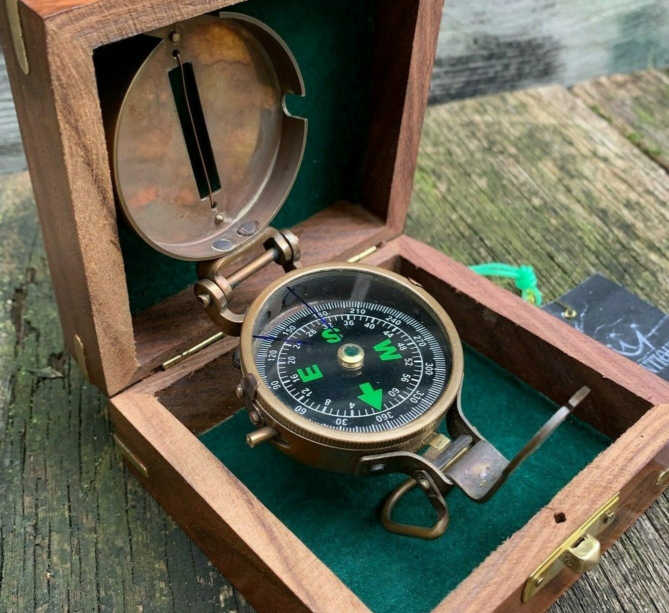 Soldiers Military Thumb Compass Vintage Brass WW2 1940 Navigation World ...