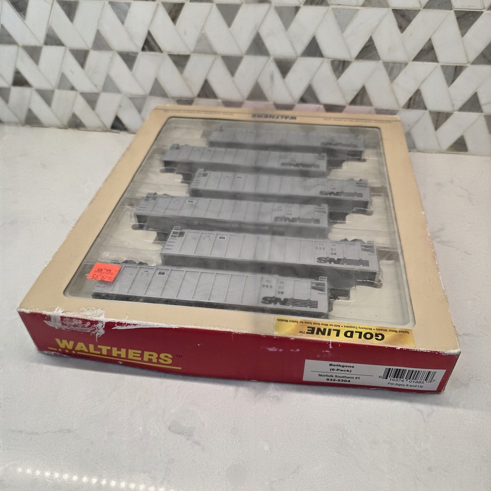 Walthers HO Scale NS Norfolk Southern Bethgon Hopper Car Set of 6 NIB ...