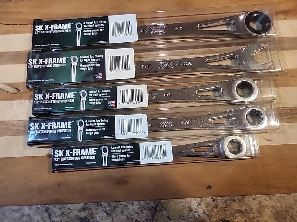 SK TOOLS 5 Pc SAE X-Frame Ratcheting Wrench Set 1/2"-3/4" NOS! 🔥 🇺🇸 | eBay