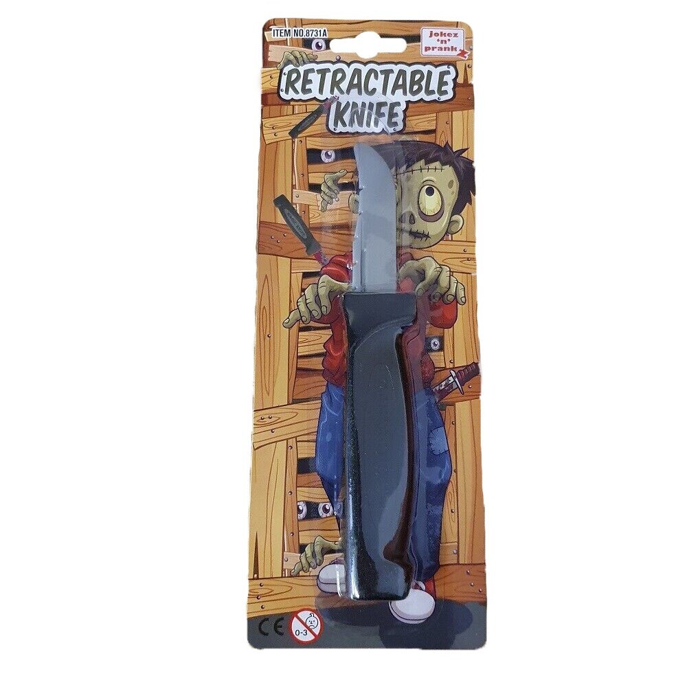 Retractable Knife Fake Dagger Joke Magic Trick Gag Funny Scary ...
