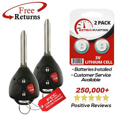 2 For 2009 2010 2011 2012 2013 Toyota Matrix Keyless Car Remote Key Fob ...