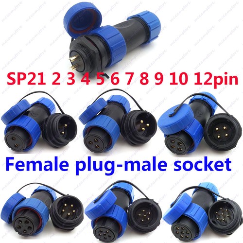 SP21 IP67 2-12 Pin Waterproof Connector Plug Socket,Industrial Power ...