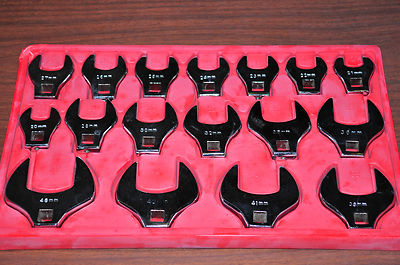 CROW FOOT WRENCH 17 PIECES 1/2" DRIVE METRIC SIZE 20 MM TO 46 MM JUMBO ...