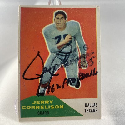 Jerry Cornelison-SMU Mustangs- Dallas Texans Autographed Card | eBay