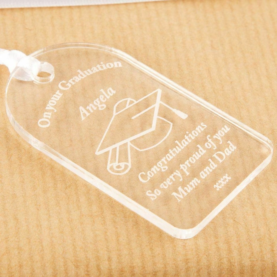 Engraved Graduation gift tag, Personalised Graduation bottle tag ...