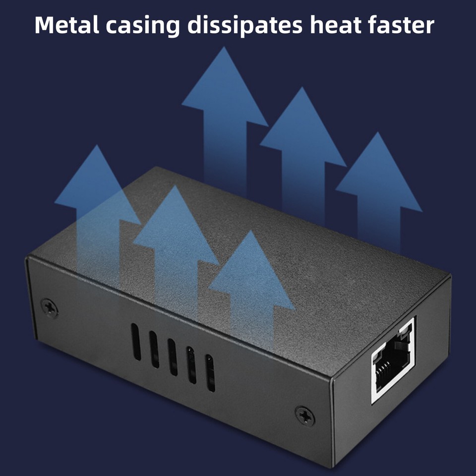 New 100mbps Black Metal 2 Port POE Repeater POE Ethernet Switch ...