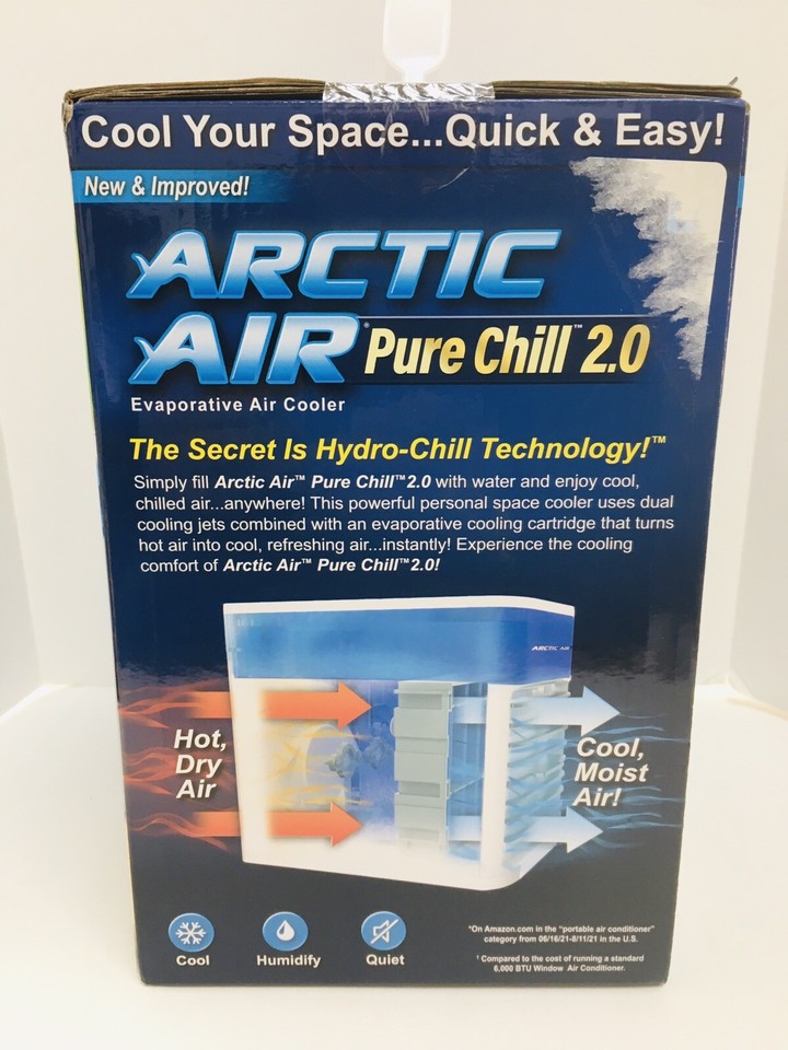 Arctic Air Pure Chill 2.0 Evaporative Air Cooler Hydro-Chill Technology ...
