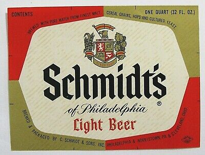 C. Schmidt & Sons Inc. SCHMIDT'S LIGHT BEER label PA 32oz | eBay
