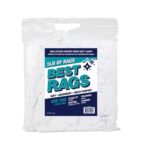 Arkwright W43 Cotton Tshirt Rags - 5 lb Bag - Soft Lint Free Cloths for ...