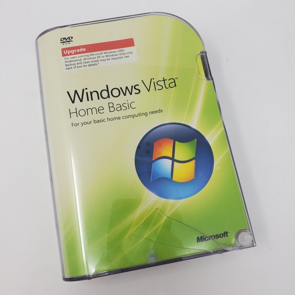 Vintage Microsoft Windows Vista home basic software upgrade 32 bit | eBay