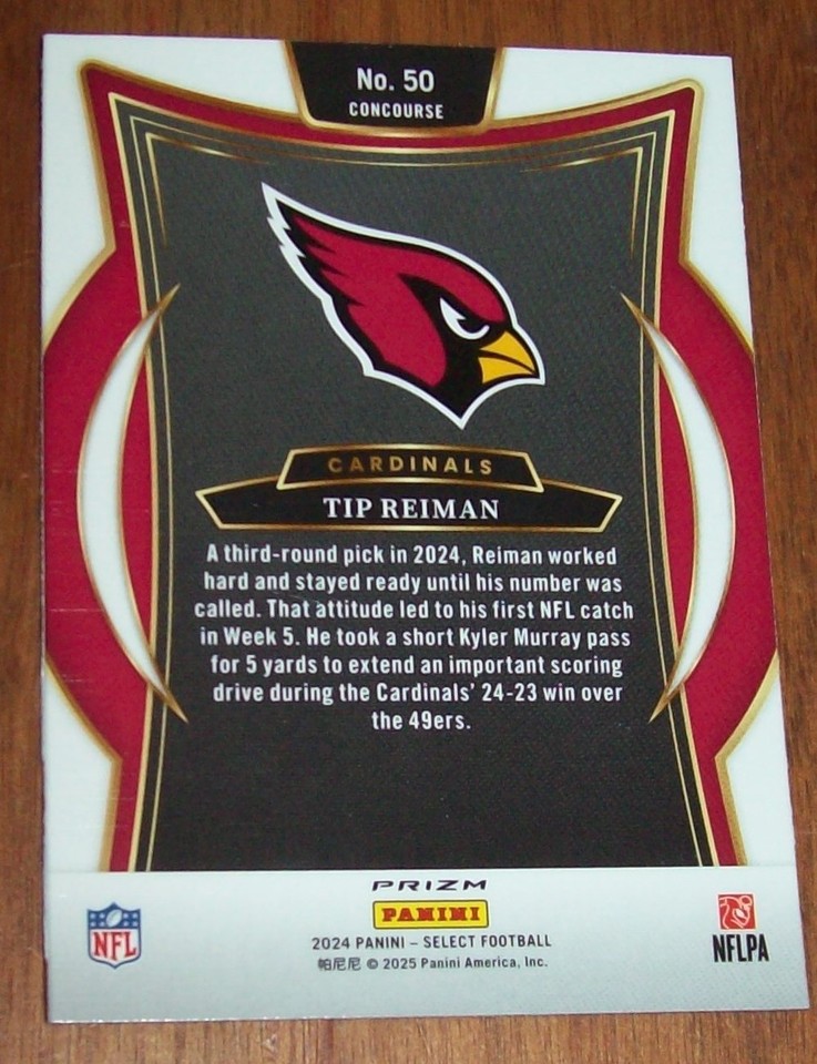 2024 Panini Select Football Tip Reiman Concourse Rookie Card | eBay