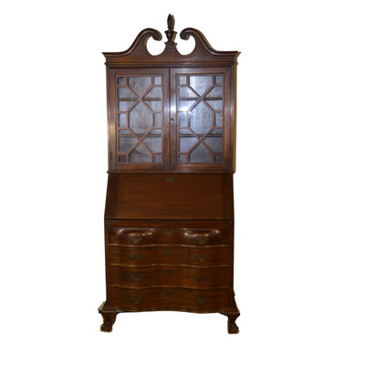 1800-1899 - Flame Mahogany Secretary Desk