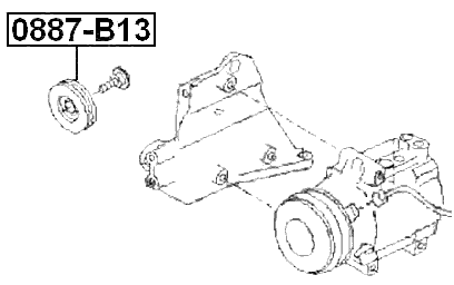 0887-B13 Febest PULLEY TENSIONER KIT 73134-AC001, 73134AC000, 73131 ...