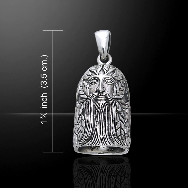 Green Man Bell 925 Sterling Silver Pendant Fine Pagan Wiccan Symbolic ...