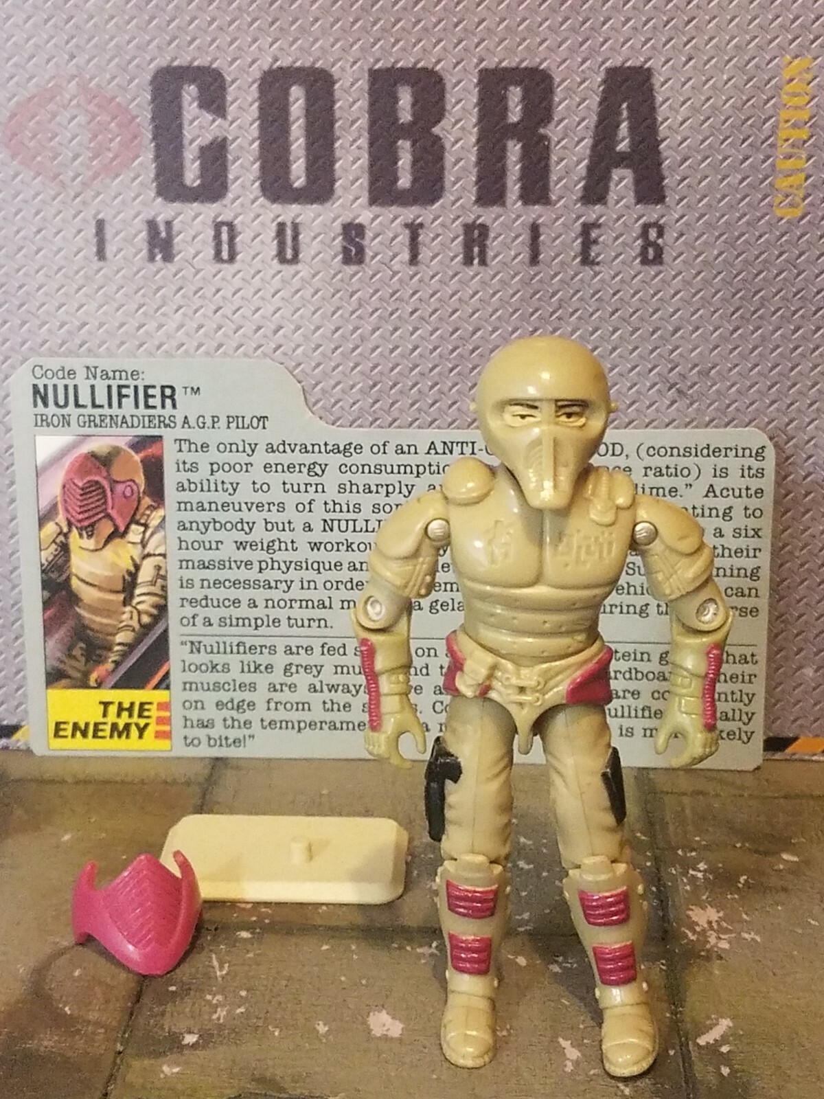 GI JOE ~ 1988 NULLIFIER ~ UNCRACKED & TIGHT ~ 100% & file card DESTROS ...