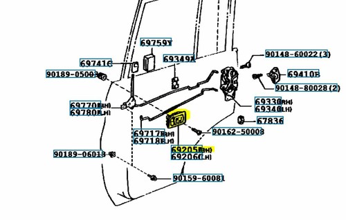 TOYOTA GENUINE 6920520040B1 HANDLE SUB-ASSY DOOR RH OEM 69205-20040-B1 ...