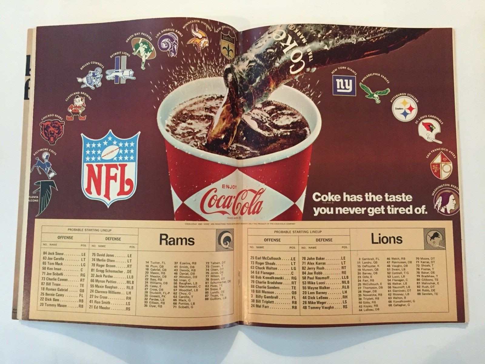 Vintage 1968 Los Angeles Rams NFL Programs-Lot of 5-Colts, 49ers, Lions ...