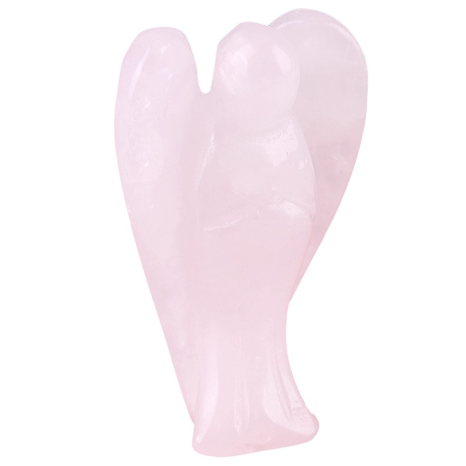 (Pink)Natural Energy Charged Guardian Angel Shape Crystal Healing Stone ...
