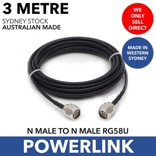 Powerlink 3m N Male to N Male RG58U Coaxial Antenna Extension Cable ...