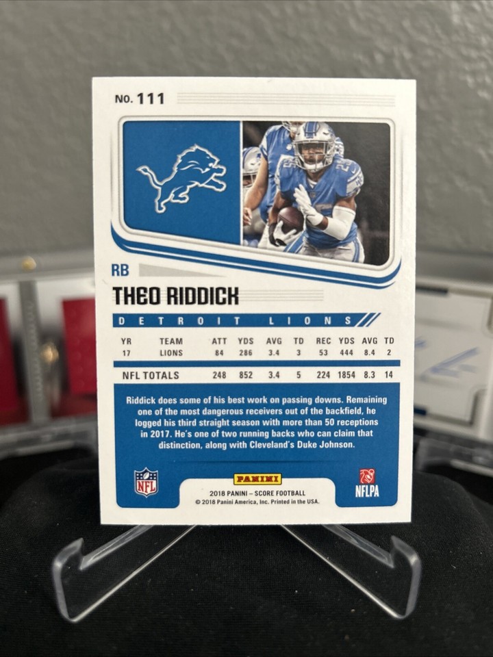 2018 Panini Score Football Theo Riddick Gold Gold Zone 46/50 | eBay