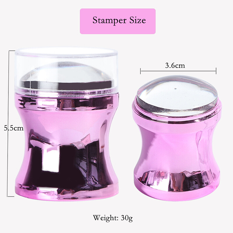 Women Silicone Nail Art Stamper Scraper Set Manicure Stamping Polish ...