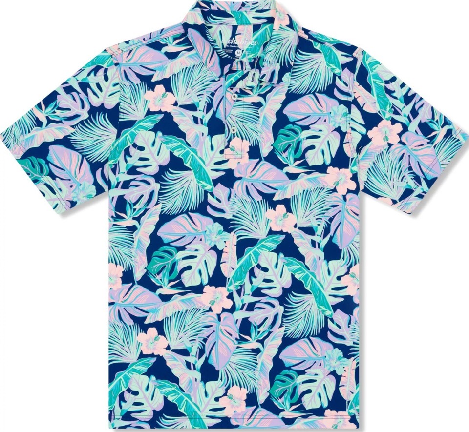 Chubbies Men's Lightweight Performance Golf Polo Shirt Night Faunas ...