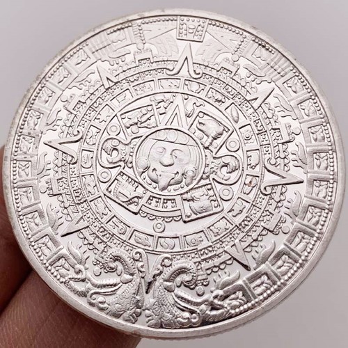 Mexican Maya Aztec Calendar Prophecy Culture Art Silver Commemorative ...
