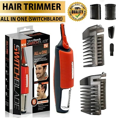Hair Trimmer Groomer Nose Ear Eyebrows Neck Hair Razor with light micro ...