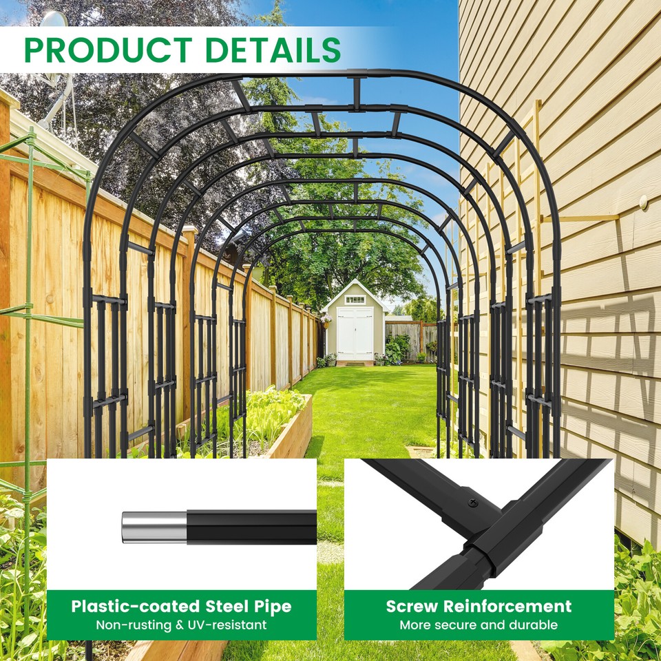 SLSY Garden Arch Trellis, 87" Hx118" Lx79" W Garden Arch Arbor Trellis ...