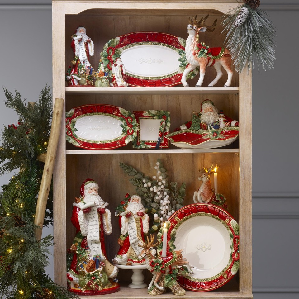 Fitz and Floyd Holiday Home Deer Ceramic Figurine, 12.5 inch, Red ...
