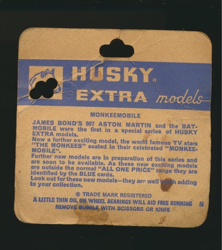 The Monkees - Vintage Original 1968 Husky Extra Monkee Mobile #1004 ...