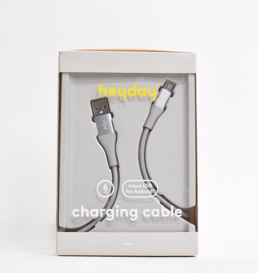 Heyday 6ft USB Charging Cable Gray Android Micro USB To USB-A | eBay